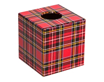 A Stag in Plaid (green) - Tissuebox Cover, Scottish Themed Decor, Stag ...