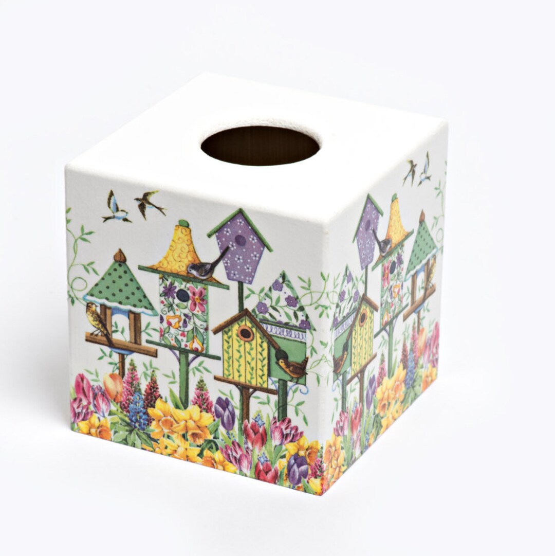 Birdhouse Tissue Box Cover Wooden Handmade - Etsy