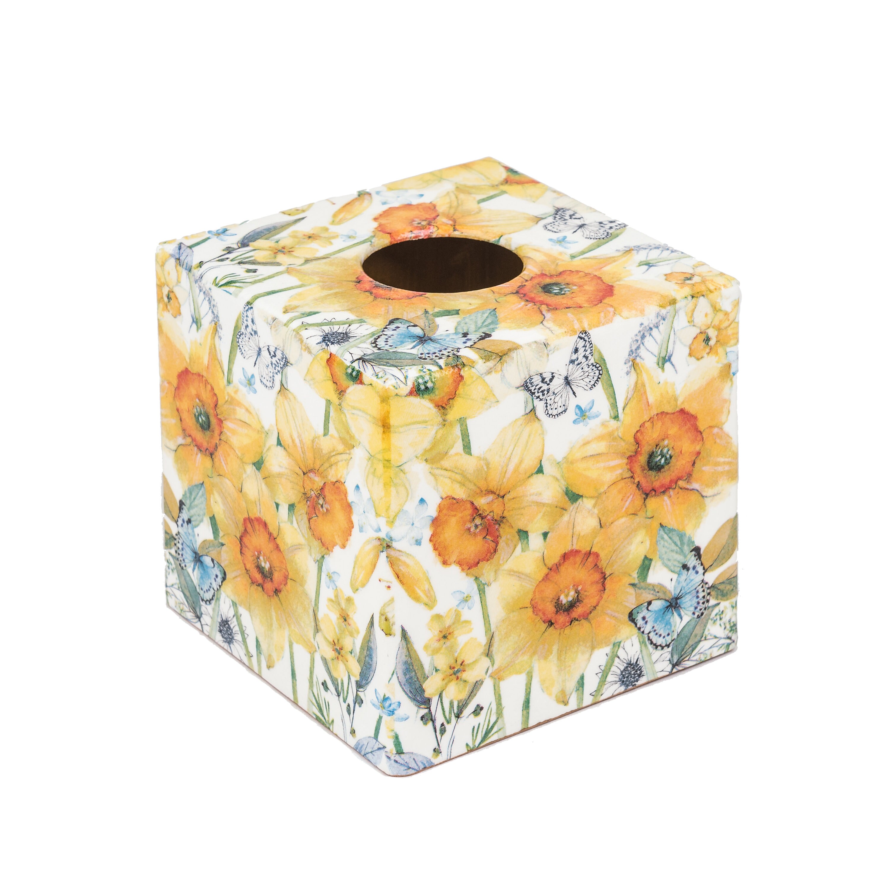 Spring Daffodil Tissue Box Cover Wooden Cube Decoupaged Gift for Mum - Etsy