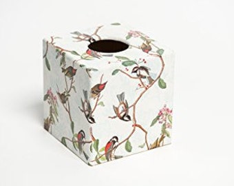 Pink Magnolia Wooden Tissue Box Cover Cube Gift for Mum | Etsy