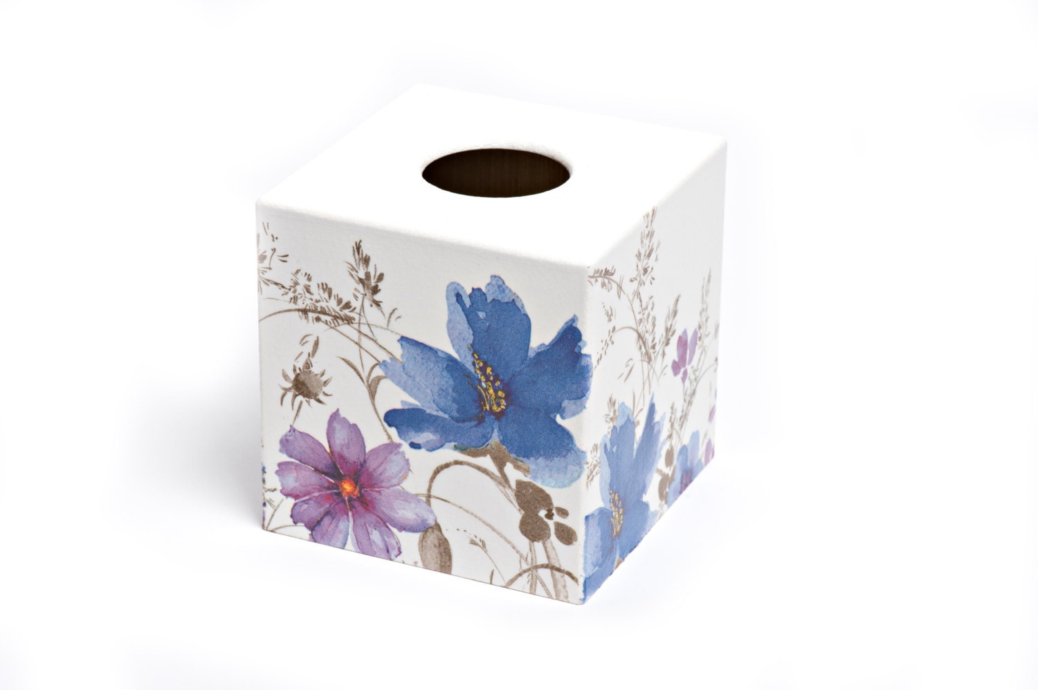 Purple Petals Design Tissue Box Cover Wooden Handmade Perfect - Etsy