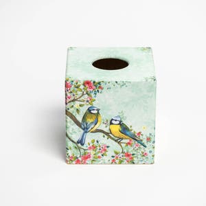 Tissue Box Cover Blue Tits Bird Wooden - Etsy
