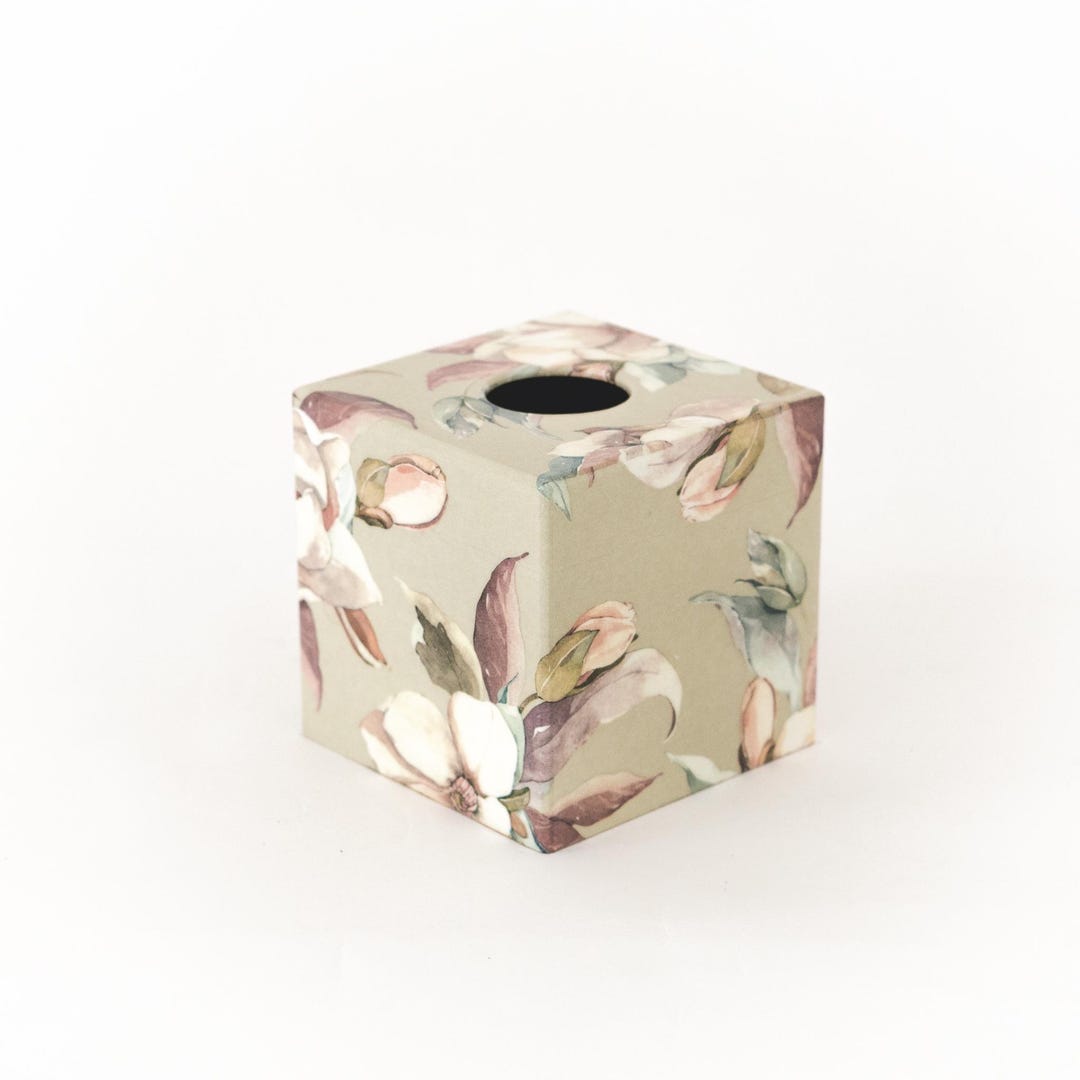 Tissue Box Cover Wooden Handmade Linen Magnolia - Etsy
