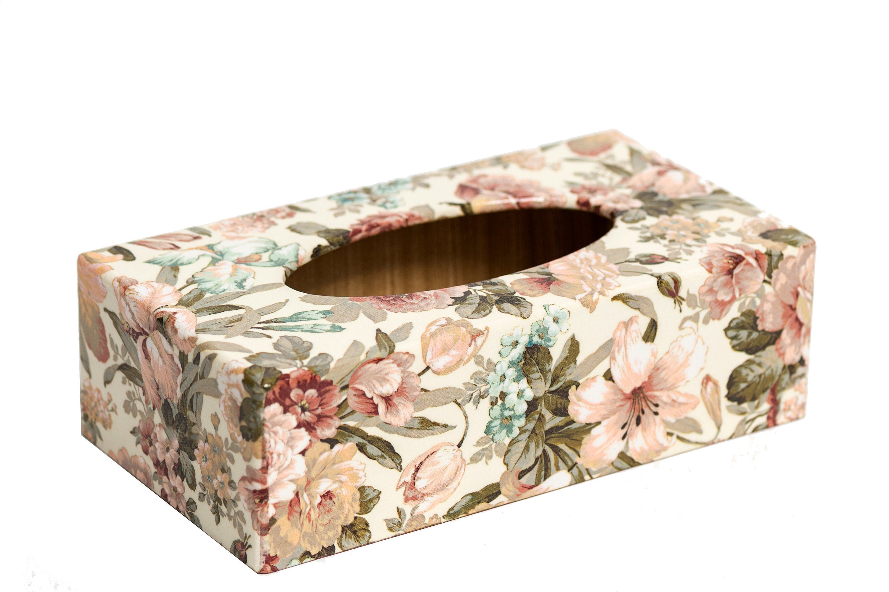 Vintage Floral Long Tissue Box Cover Handmade in UK Wooden - Etsy Australia