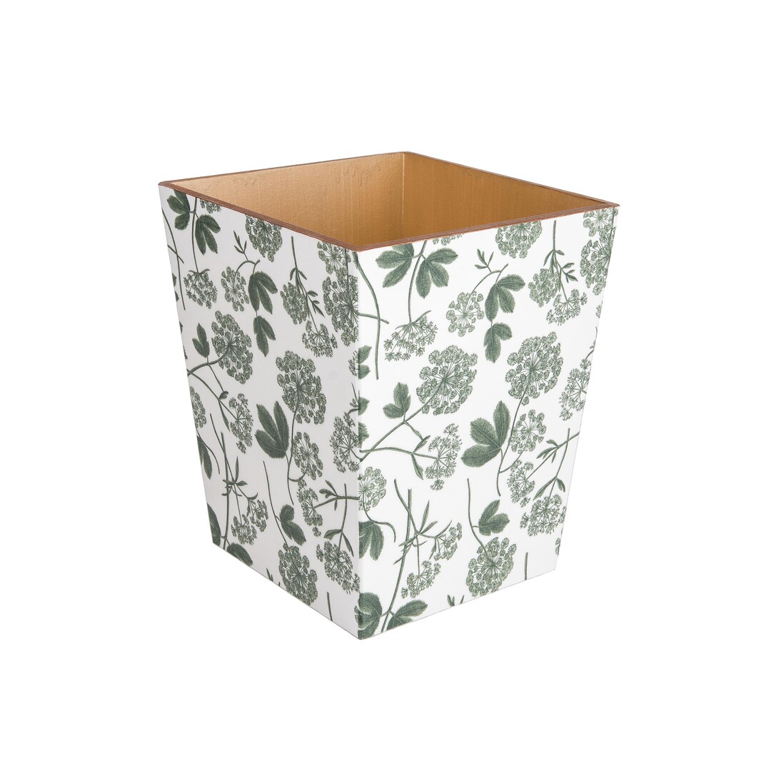 Waste Paper Bin Wooden Green Parsley - Etsy