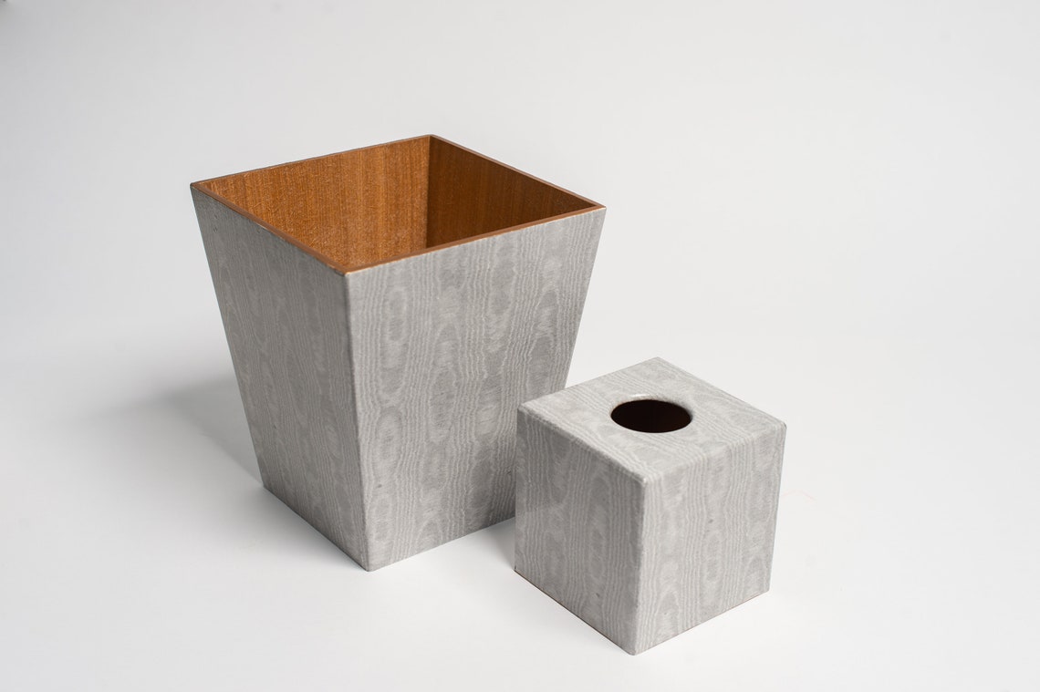 Luxury Silver Waste Paper Bin Wooden Handmade in UK - Etsy