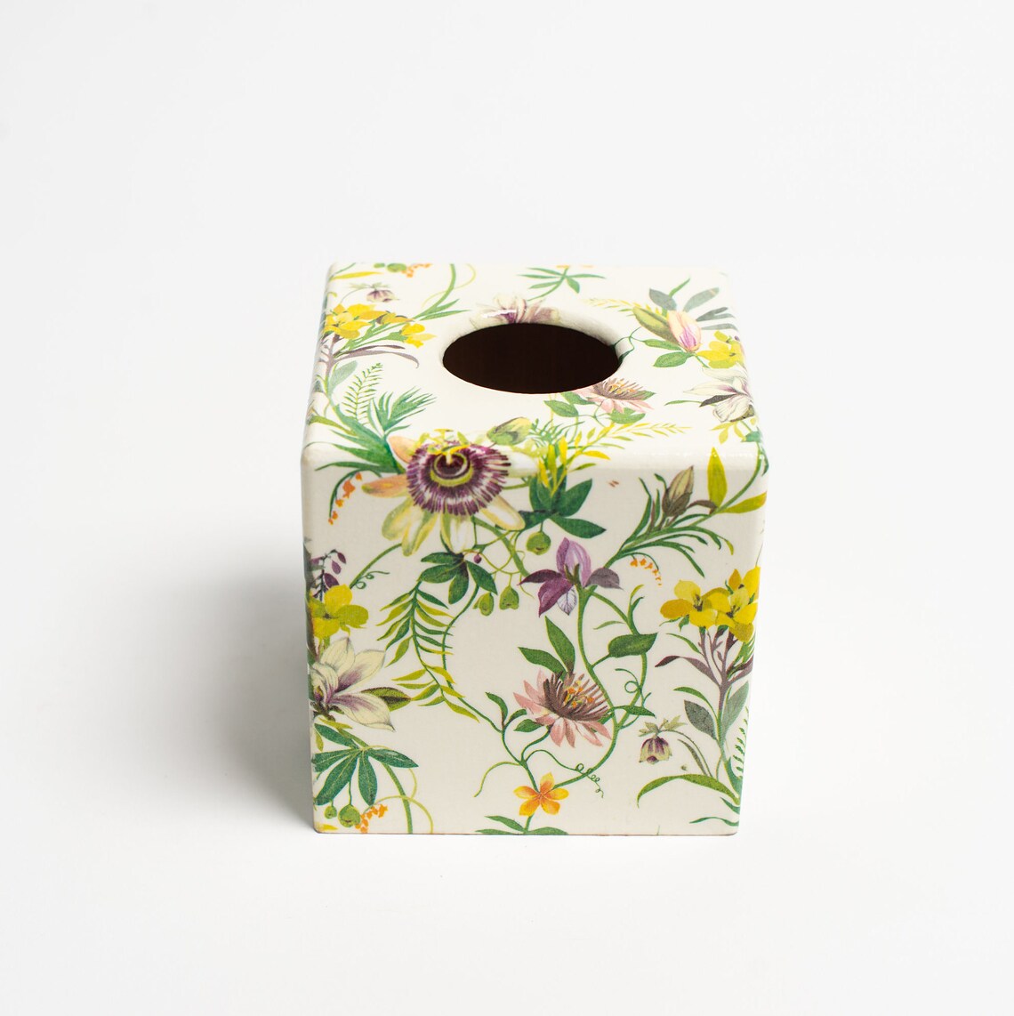 Passion Flower Tissue Box Cover Wooden Handmade UK - Etsy