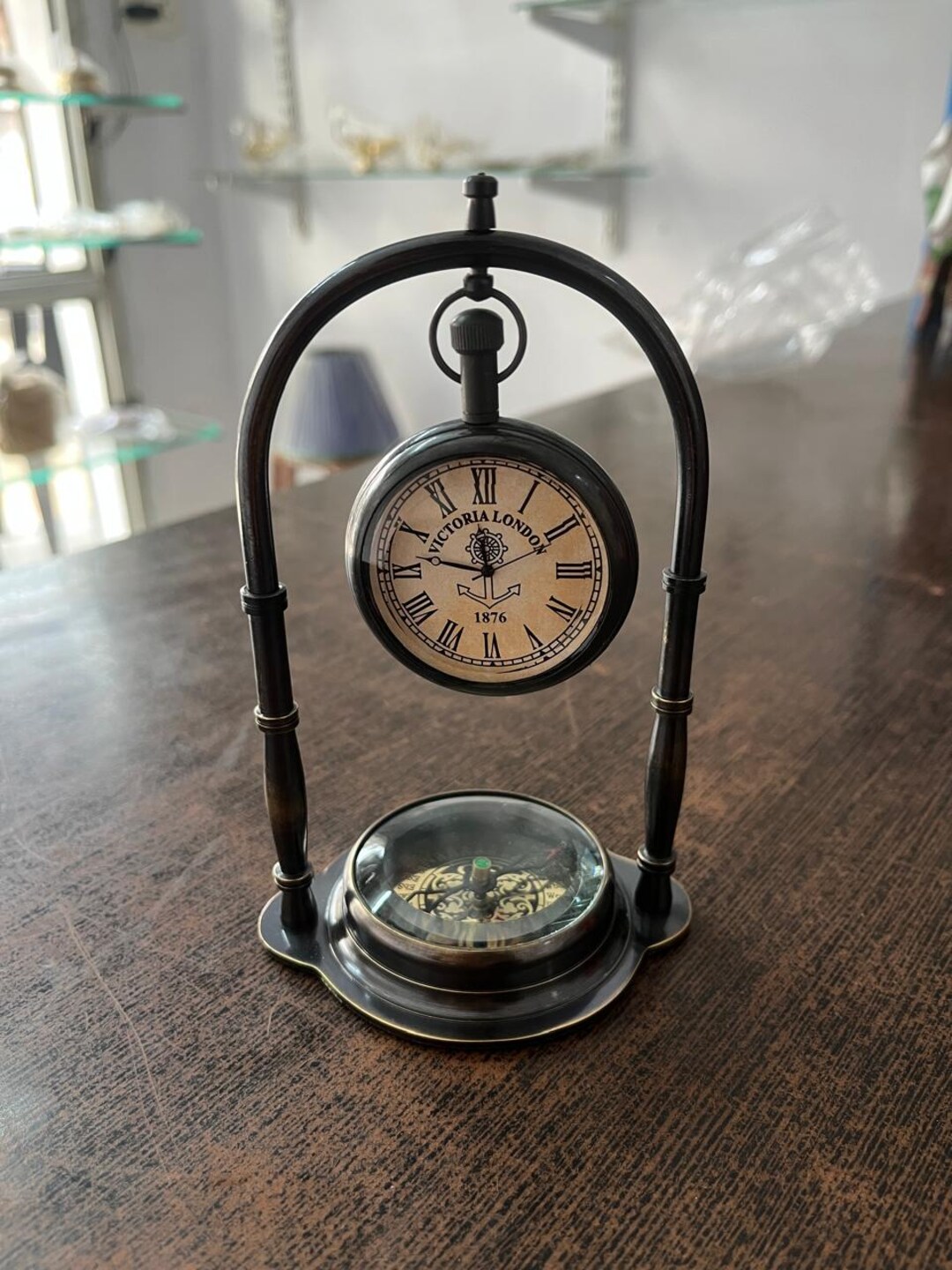 Vintage Brass Nautical Desk Clock, Antique Maritime Table Decor - Etsy