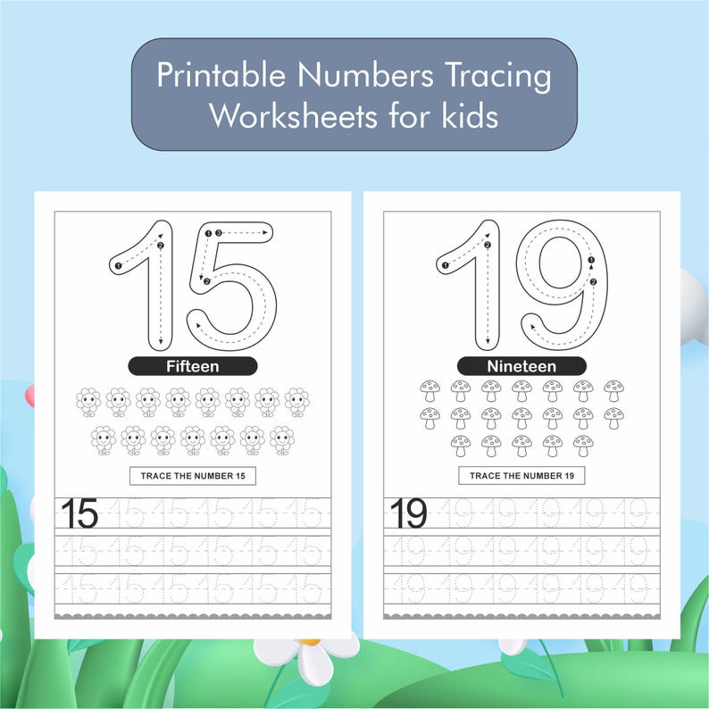 20 Numbers Tracing Worksheets for Kids | Numbers 1–20 | Preschool ...