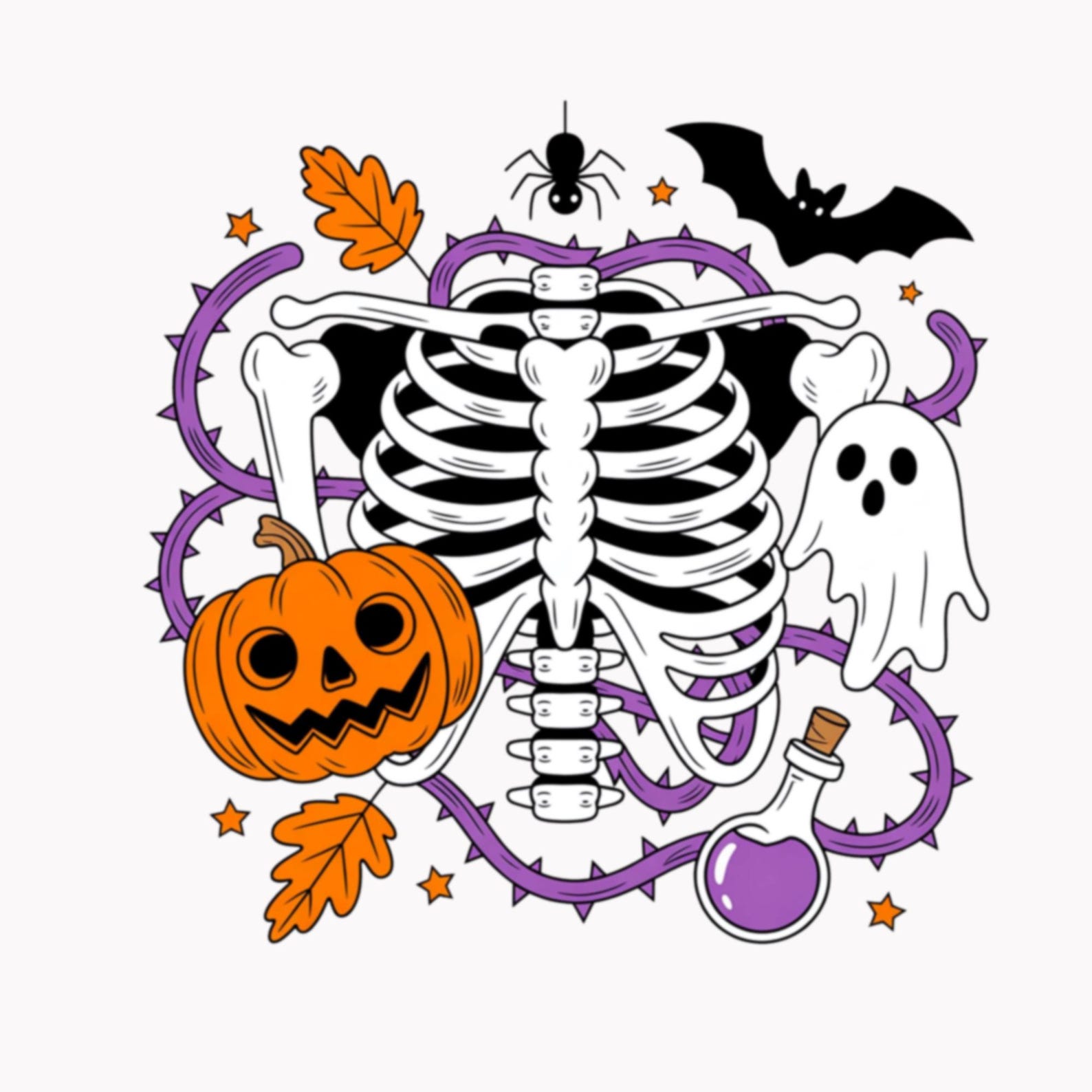 Halloween Bone Art PNG Bundle Alternative - Versatile Spooky Skeleton ...