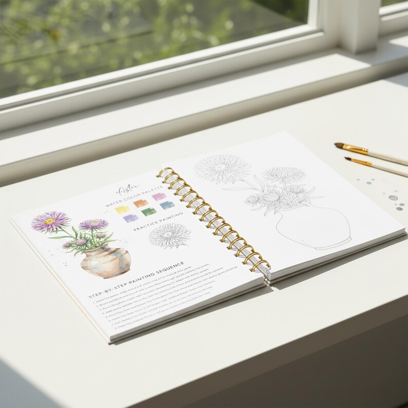 Floral Watercolor Workbook - Etsy