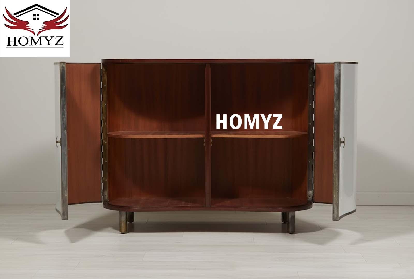 Aviator Aluminum Sideboard Cabinet Industrial Metal Credenza Curved ...