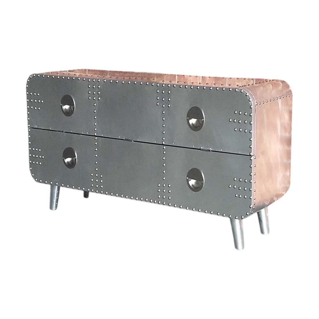 Aviator Aluminum Storage Cabinet, Industrial Riveted Metal Furniture ...