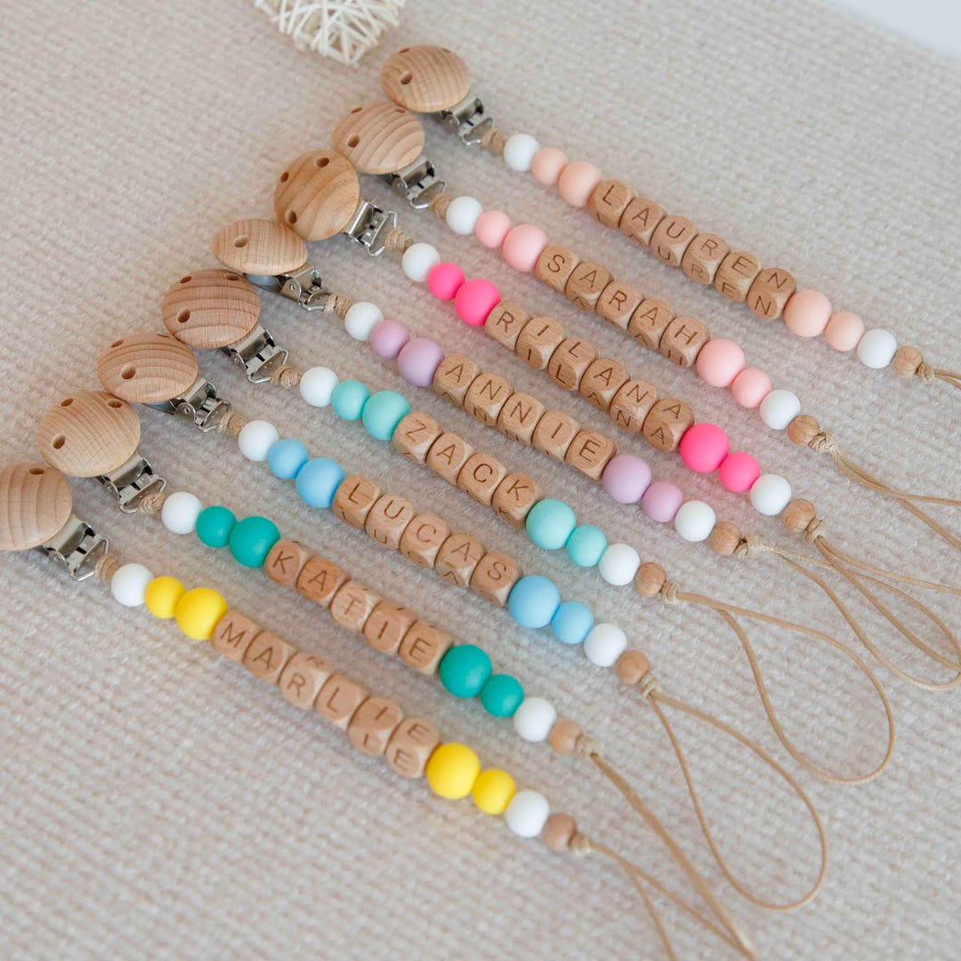 Personalized Dummy Clip, Custom Baby Pacifier Clip for Newborn, Baby ...