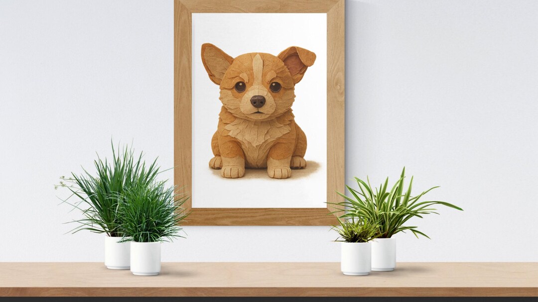 Paper Corgi With Folded Ear - Etsy