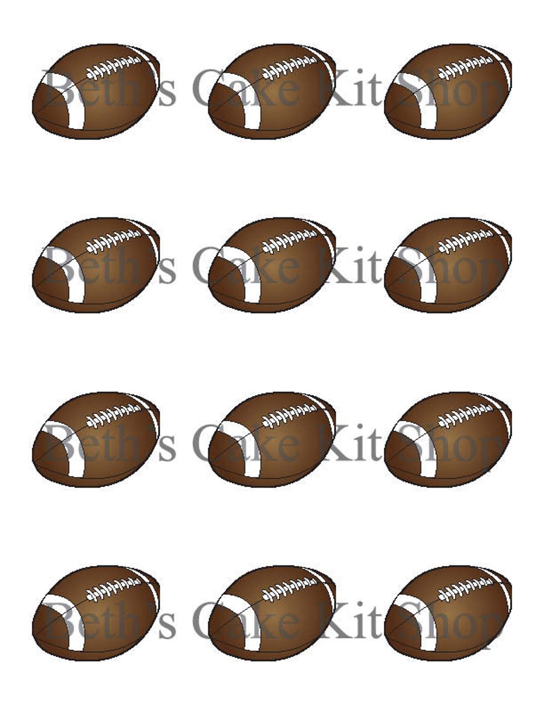 Football Cupcake Topper DIY Printable Download - Etsy