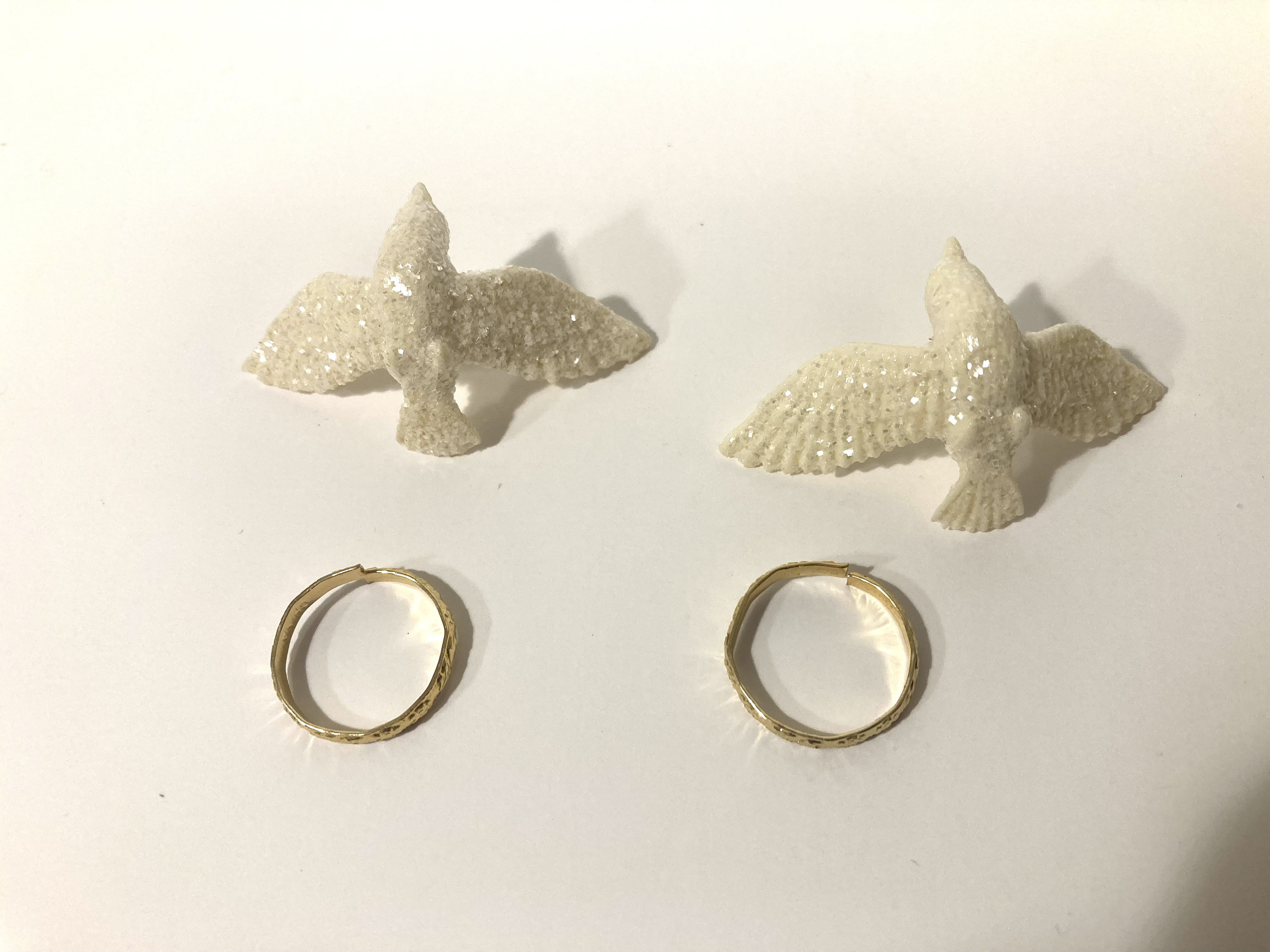 Vintage Love Birds Doves and Rings Glittered Wedding Cake Topper - Etsy