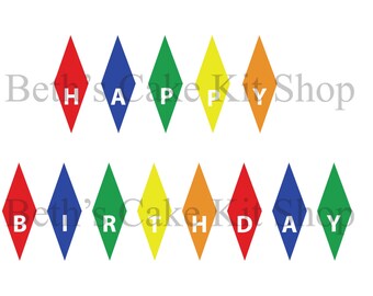 1st Birthday Cake Topper Primary Colors Cake Bunting Felt - Etsy