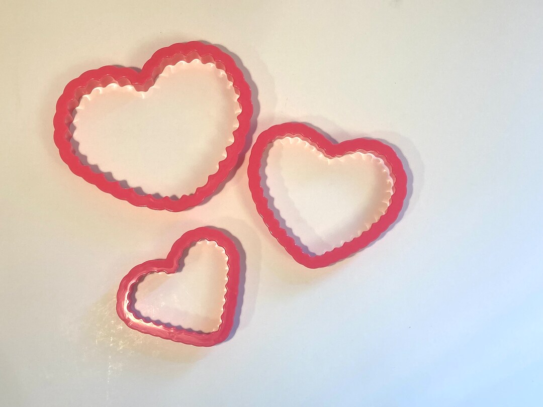 Vintage Scalloped Heart Cookie Cutters Fondant Cutters - Etsy