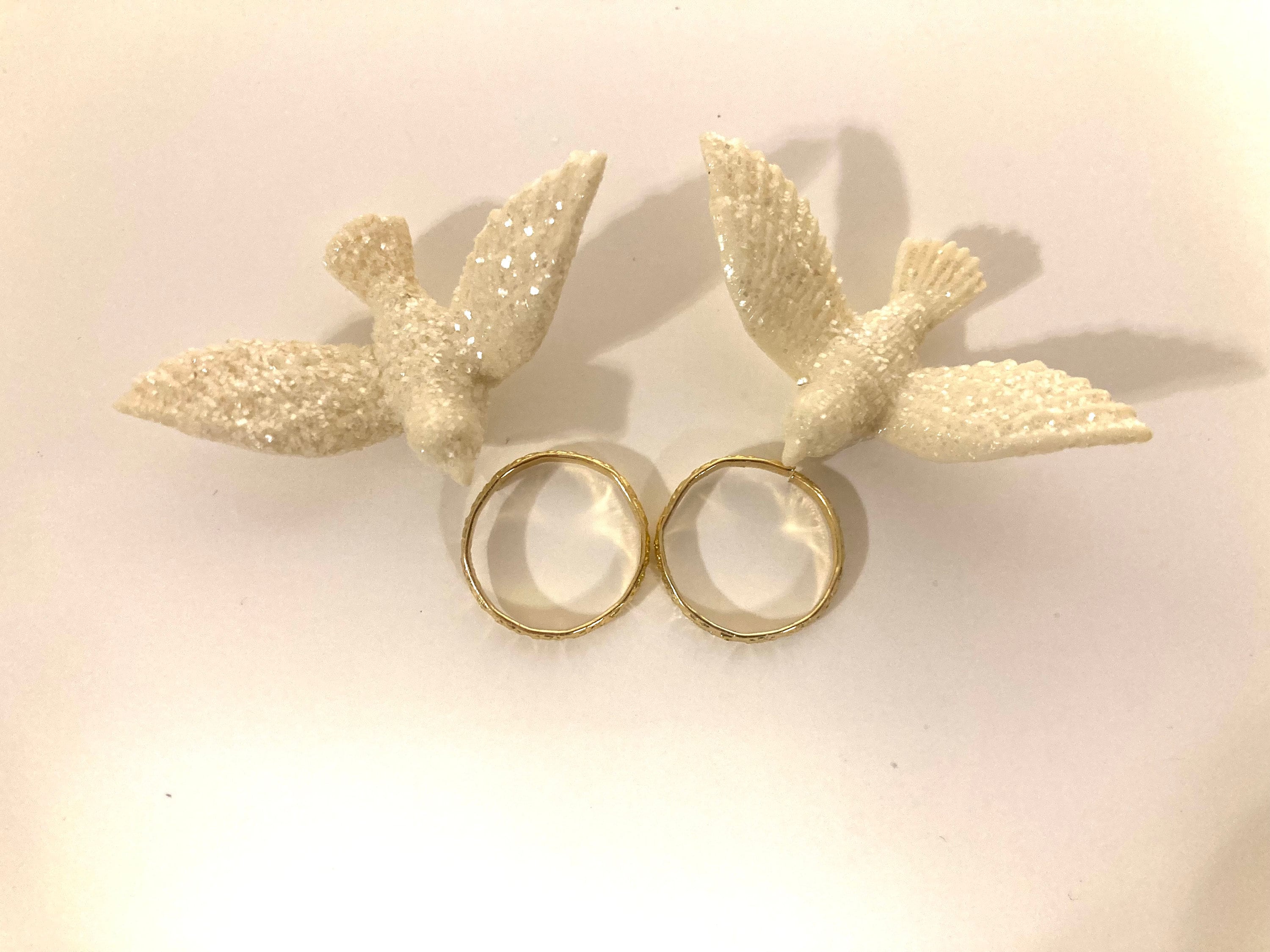 Vintage Love Birds Doves and Rings Glittered Wedding Cake Topper - Etsy
