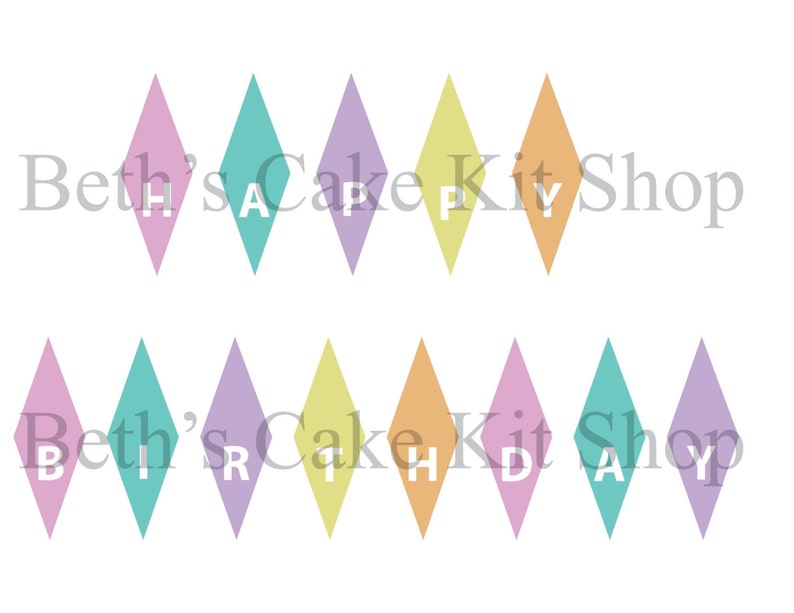 Happy Birthday Bunting Cake Topper DIY Printable Instant Download Girl ...
