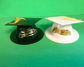 Black Graduation Cap and Diploma Cake Toppers Set of 12 Graduation Cake ...