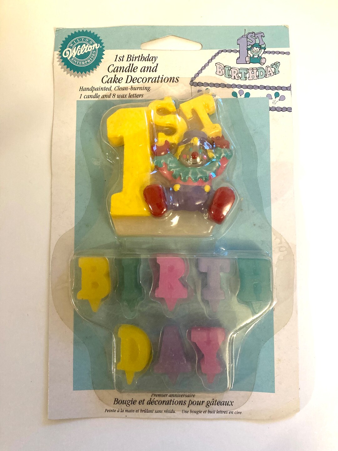 Vintage First Birthday Clown Candle Cake Topper - Etsy