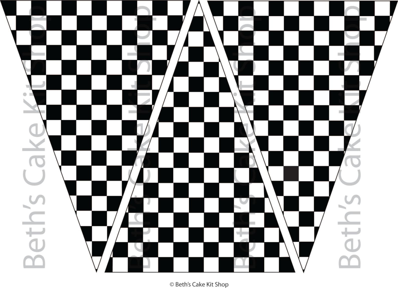 Checkered Flag Bunting Banner Download Party Backdrop - Etsy