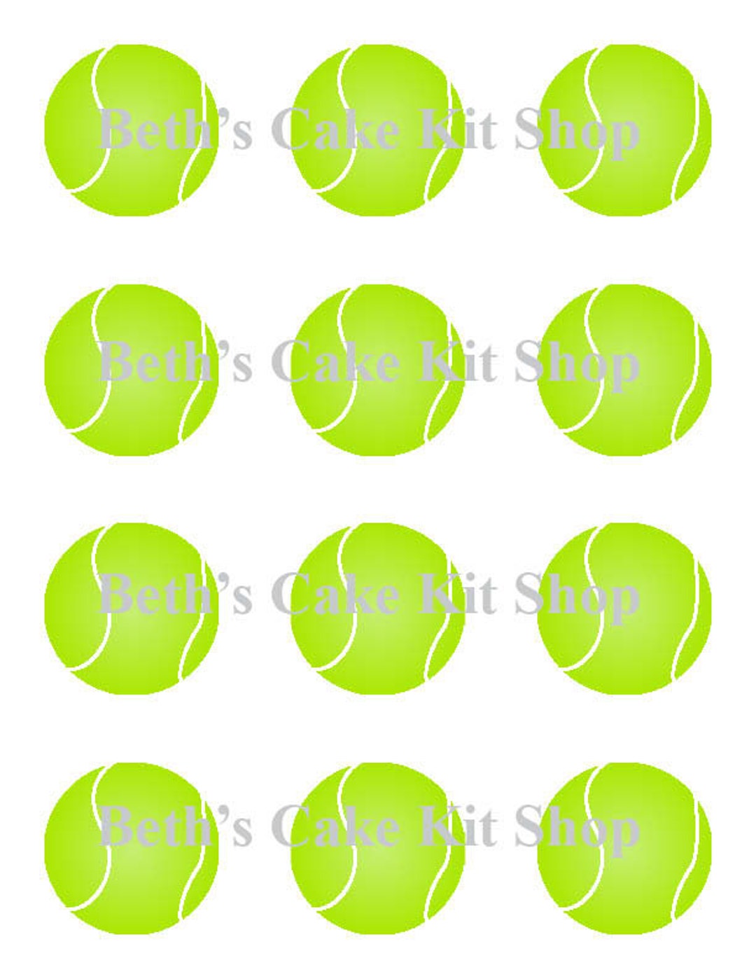 Tennis Ball Cupcake Toppers DIY Printable Download - Etsy