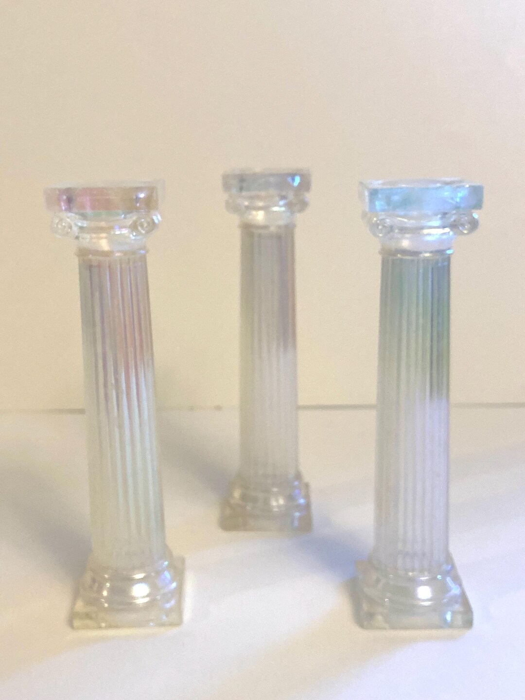 Vintage Translucent 5 Greek Wedding Cake Columns Clear Reflective Set ...