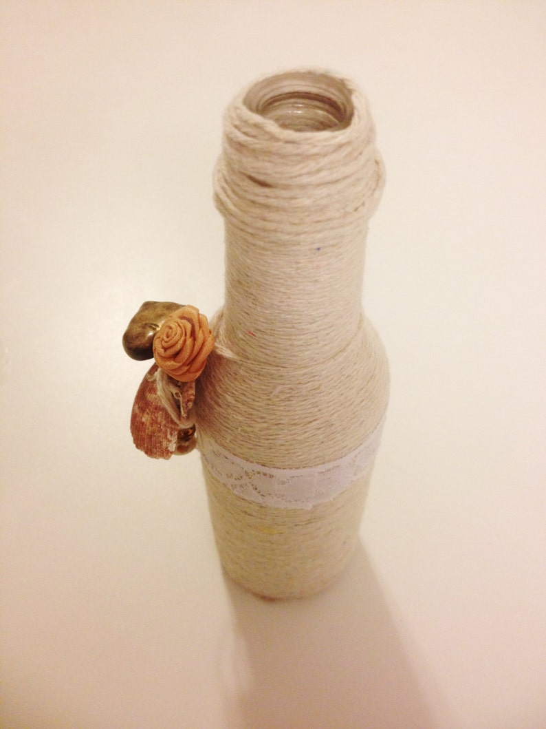 Upcycled Wrapped Jar Beach Themed Wedding Centerpiece Table Decoration ...