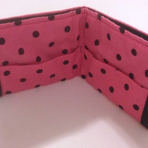 Pink and Black Polka Dot Girls Bi Fold Wallet - Etsy