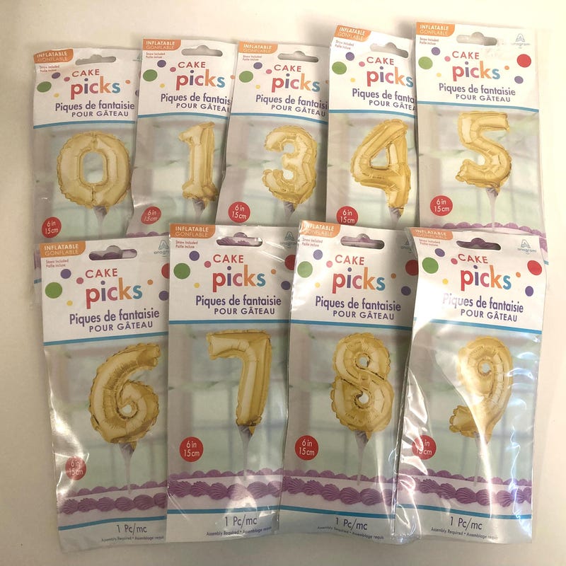 4 Number Gold Cake Topper - Etsy