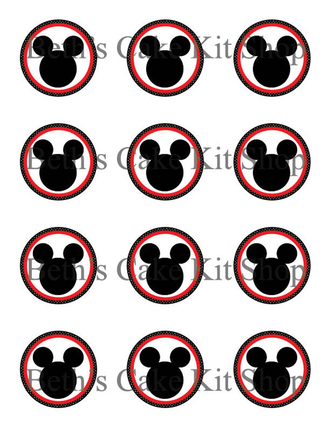 Mickey Mouse Cupcake Topper Printable Download - Etsy