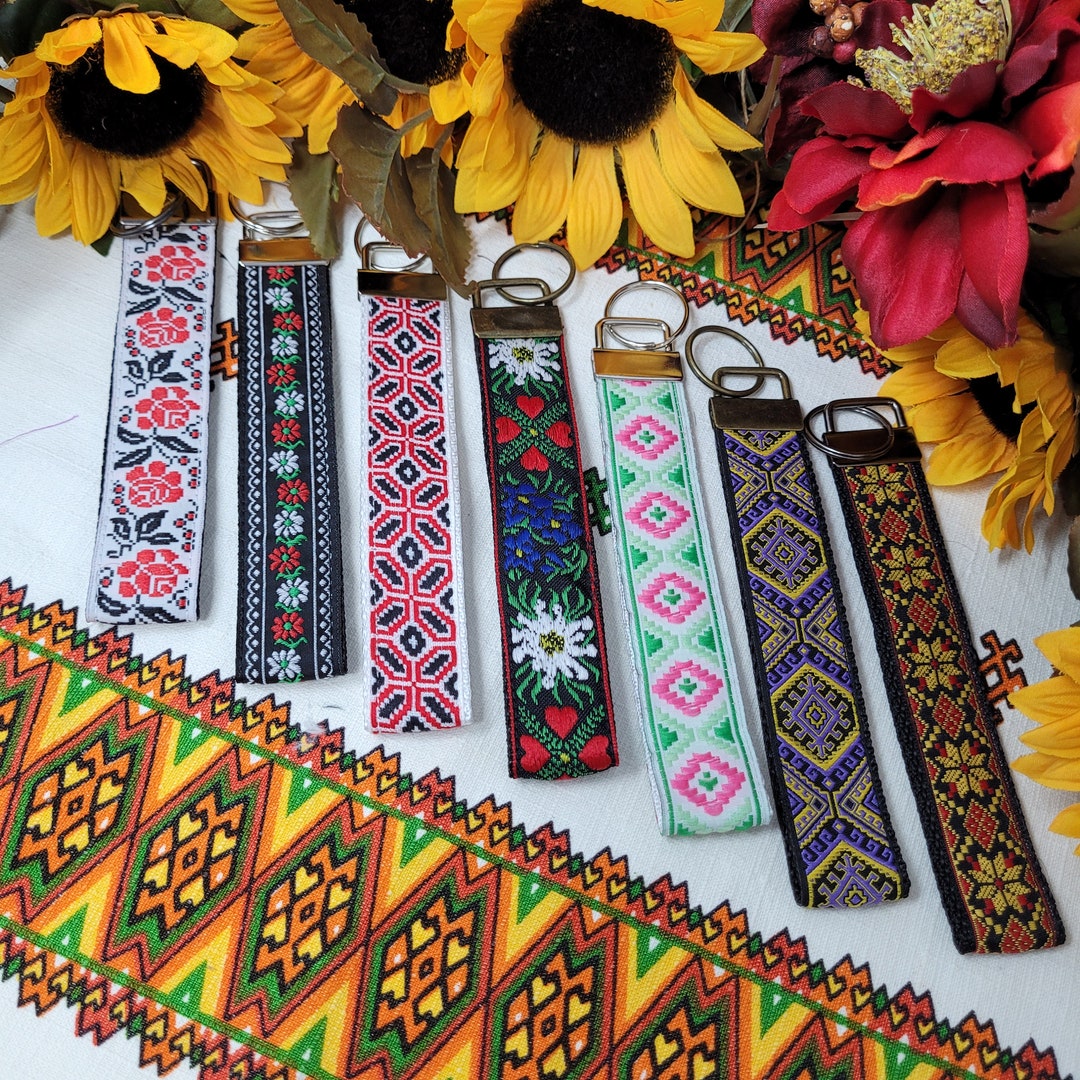 Ukrainian Trim Key Fob Wristlet Keychain - Etsy