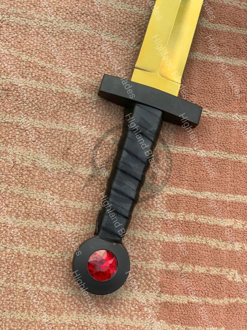 Finn Scarlet Gold Sword: 31-inch Fantasy Display Sword With Red Gem - Etsy