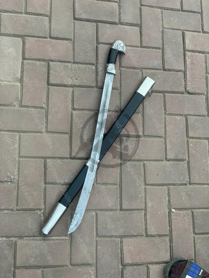 Handmade Damascus Steel Shashka Sword | 1881 Style Cavalry Replica | 33 ...