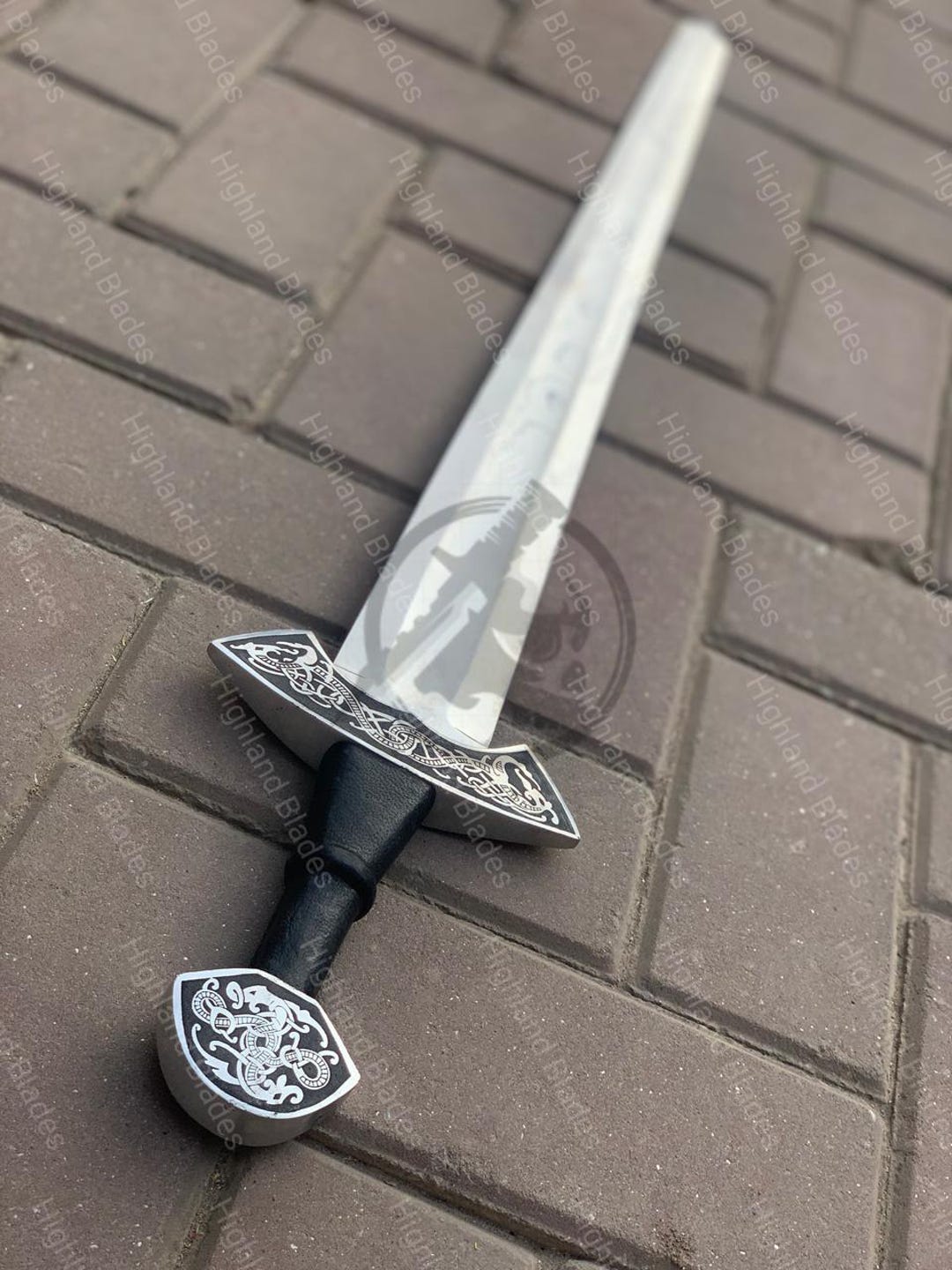 Pattern Welded Suontaka Viking Sword | Steel Blade, Leather Scabbard - Etsy