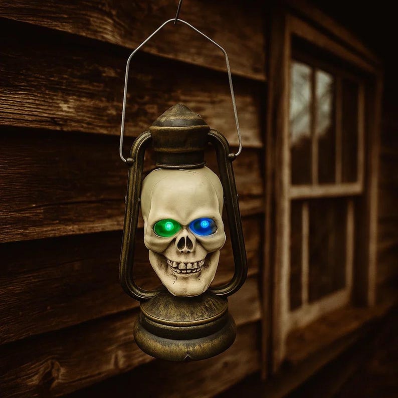 Halloween Skull Lantern With Colorful Lights: Haunted House Prop - Etsy