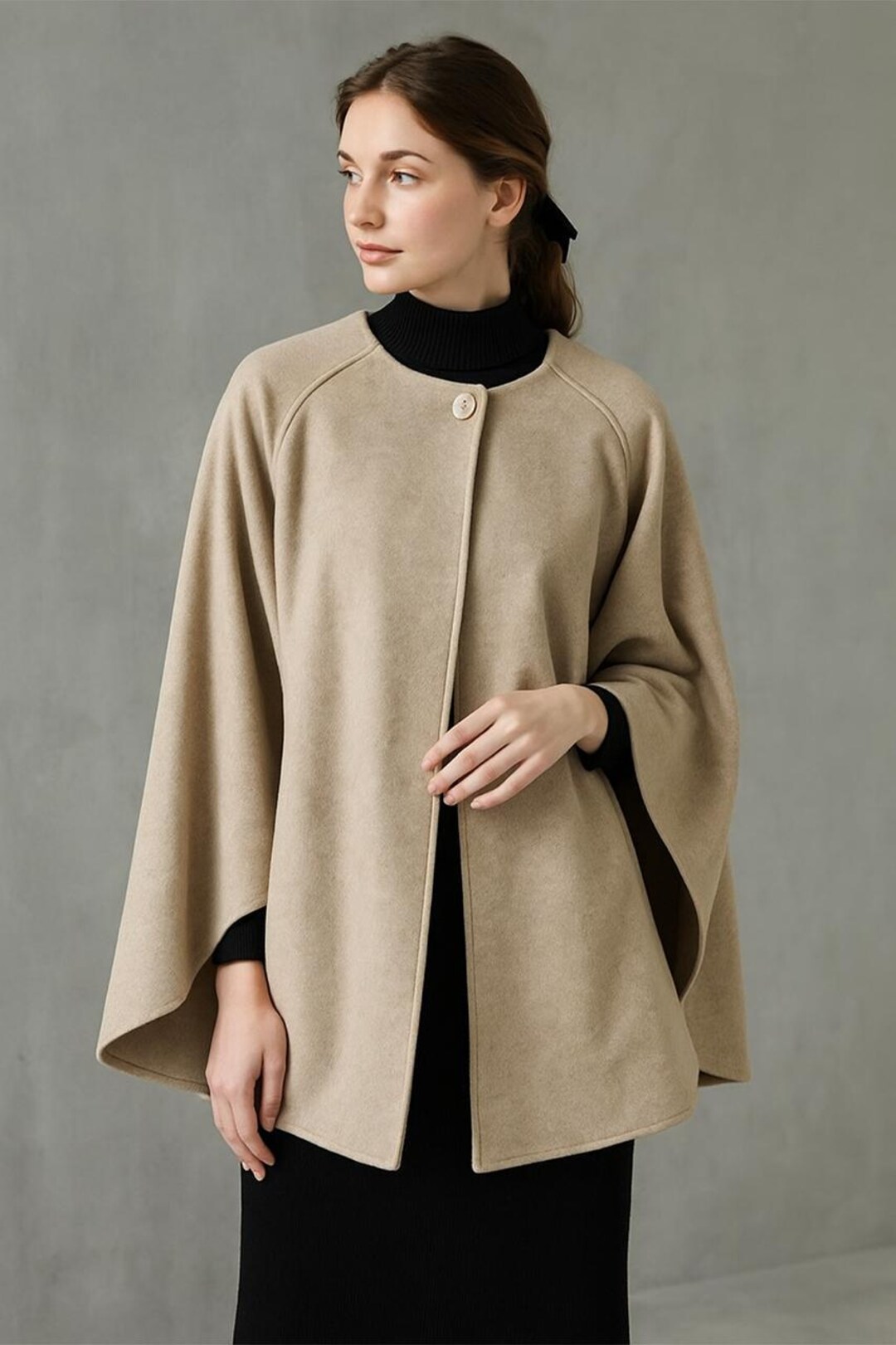 Women’s Wool Cape Coat, Vintage Victorian Winter Poncho Renaissance ...