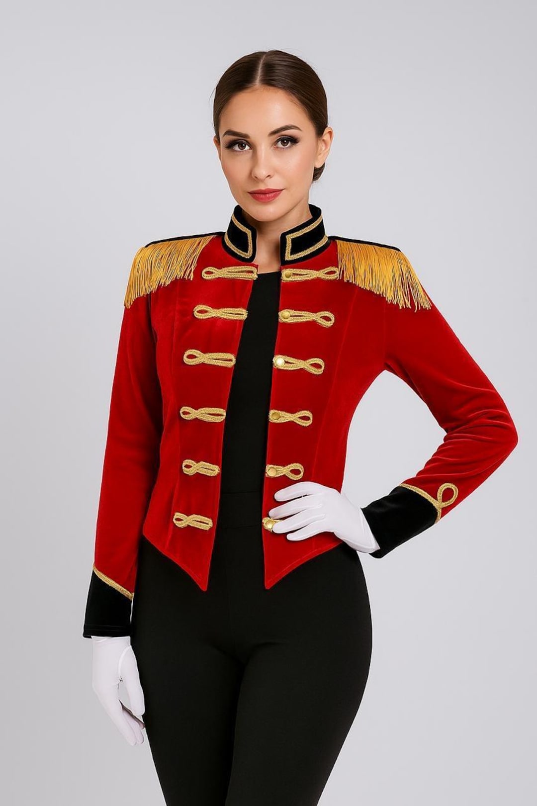 Women’s Ringmaster Red Velvet Jacket Coat | Circus Ringleader Costume ...