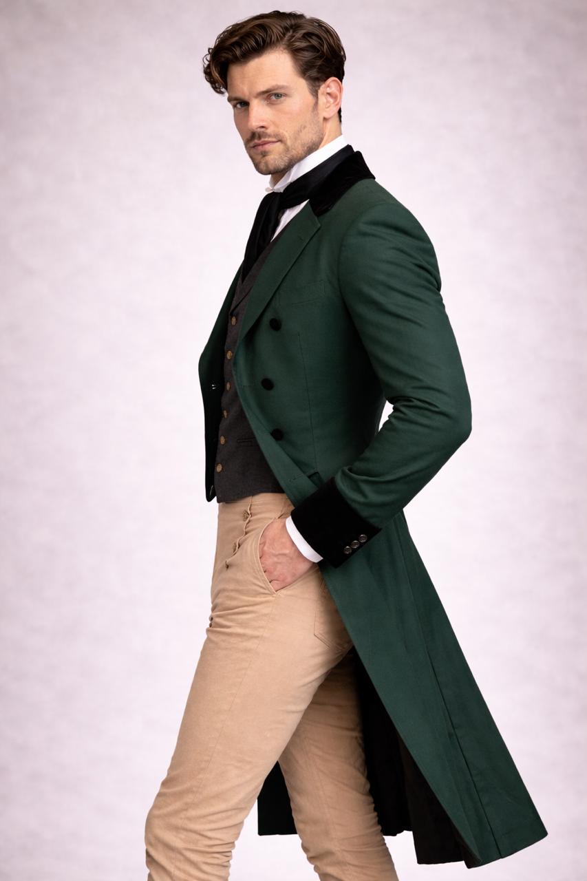 Victorian Regency Tailcoat Frock Coat for Men, Vintage Steampunk Gothic ...