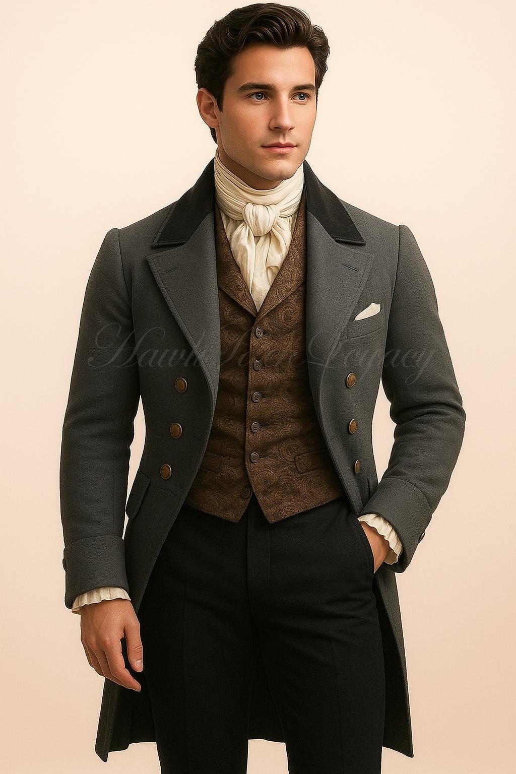 Men’s Victorian Wool Regency Tailcoat, Vintage Gothic Steampunk ...