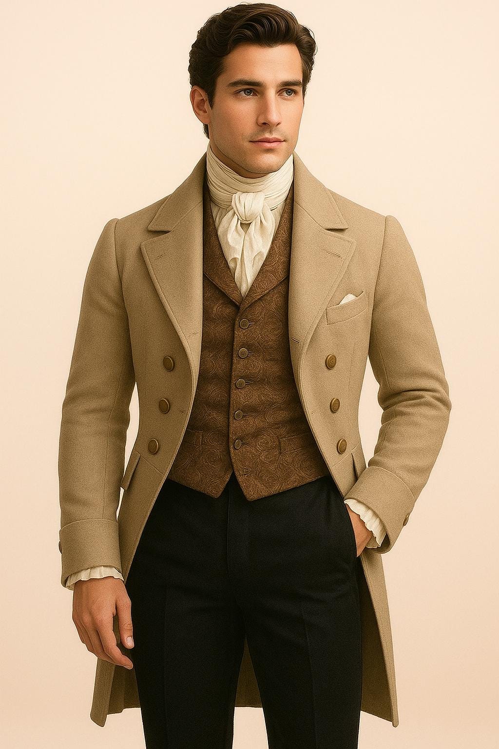 Men’s Victorian Wool Regency Tailcoat, Vintage Gothic Steampunk ...