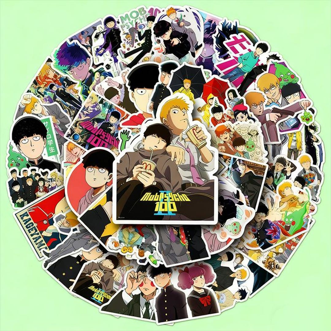 50pcs-mob Psycho 100 Sticker Pack | Anime Planner Stickers | Kawaii Mob ...