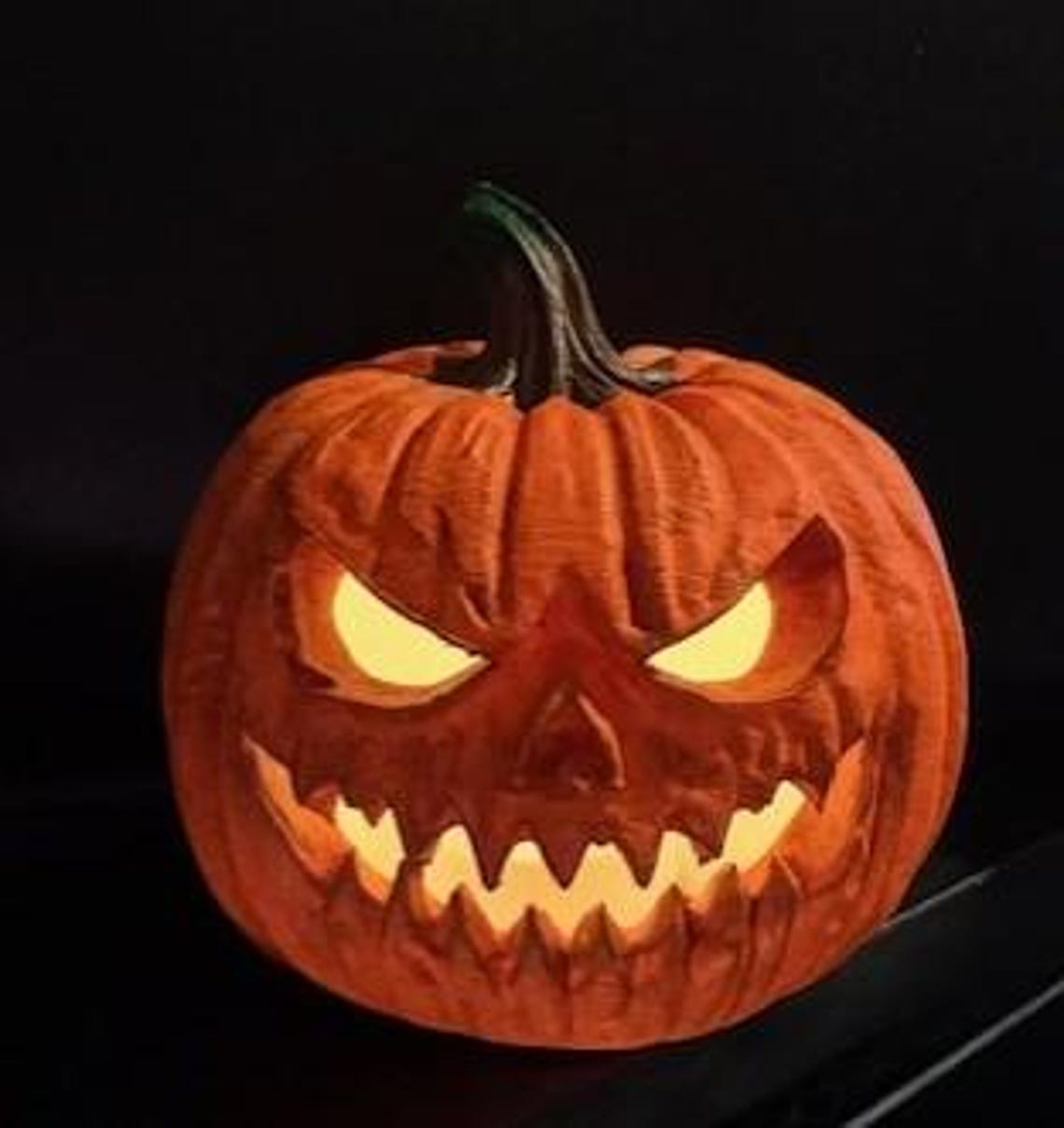 Scary Pumpkin 3d Printed, Hand Painted - Etsy UK