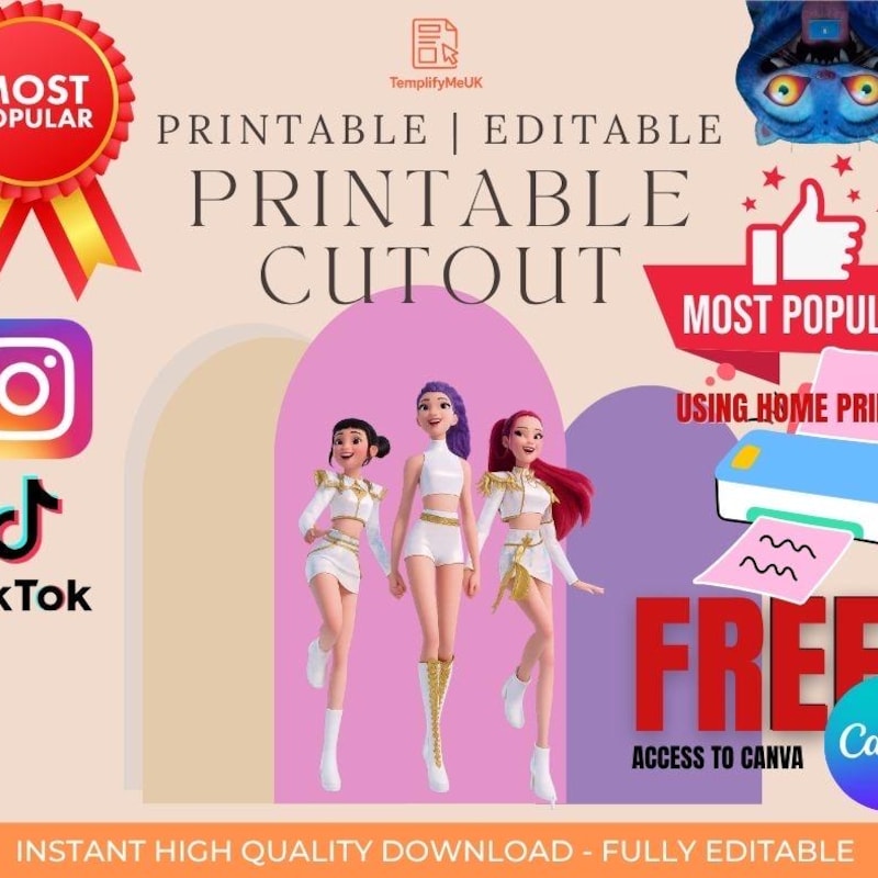 Kpop Demon Hunter Cutouts - Etsy