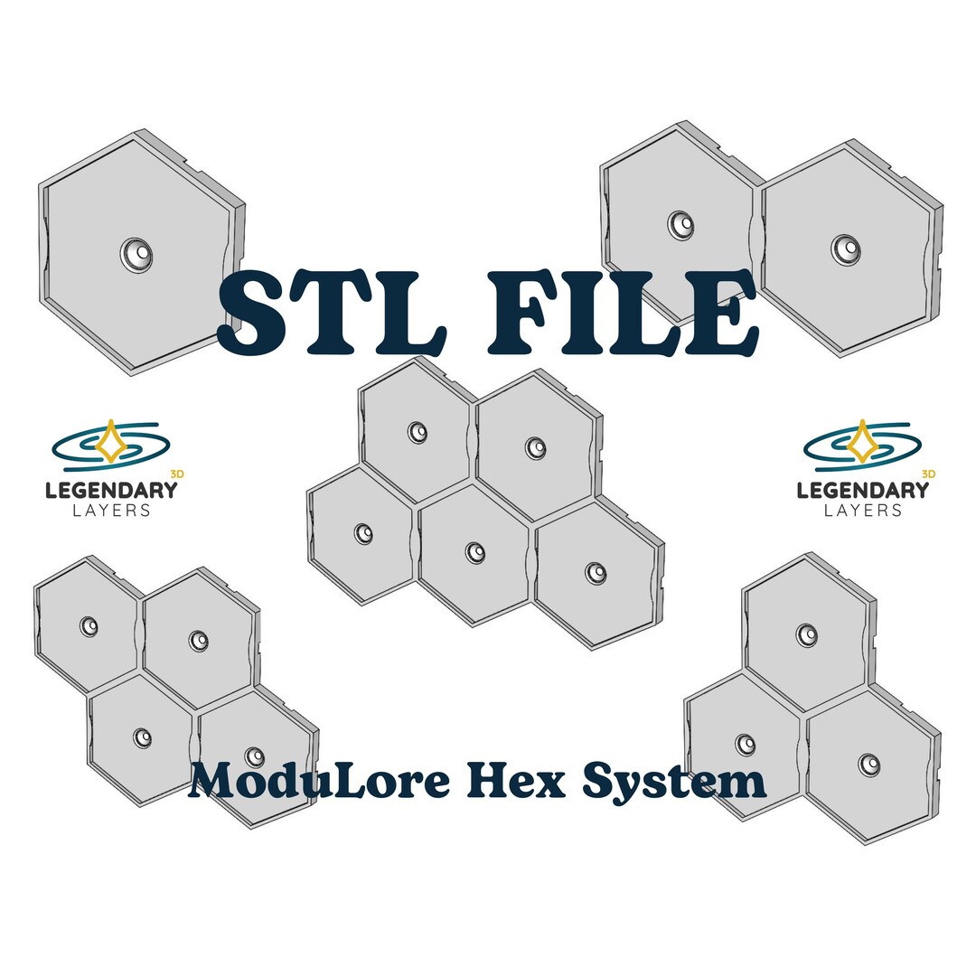 Modulore Hex System -lore Counter Hex - STL 3D Print File - Lorcana ...