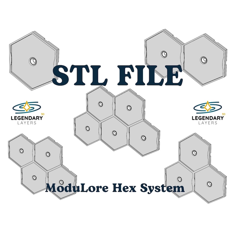 Modulore Hex System -lore Counter Hex - STL 3D Print File - Lorcana ...