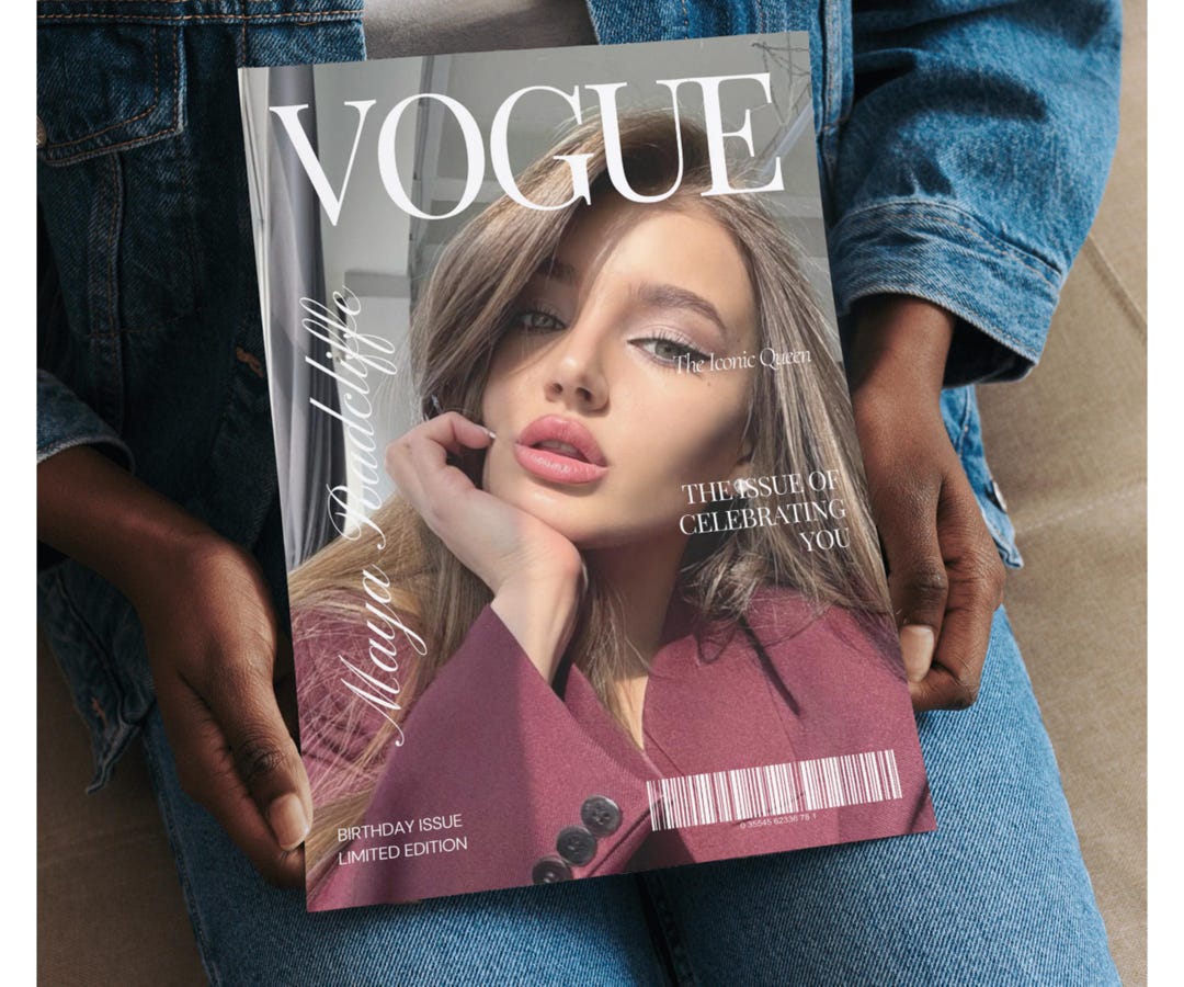 Custom Vogue Style Magazine Cover · Editable Canva Template ...